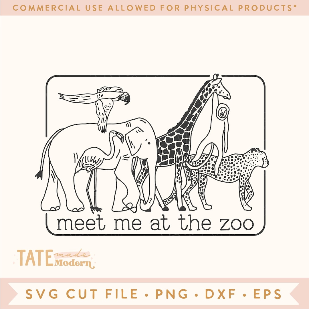 Meet Me at the Zoo SVG Cut File - Zoo Kid Svg, Wild Animals Png, Zoo Quote Png, Elephant Giraffe ...