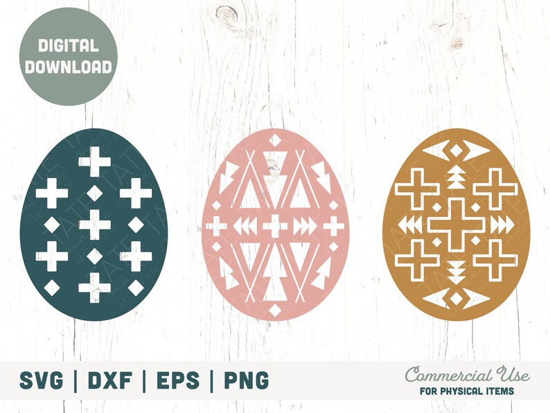 Tribal Easter Eggs SVG Cut File - Scandinavian Spring Svg, Easter ...