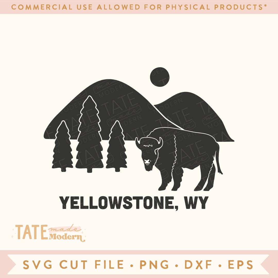 Yellowstone National Park Retro SVG Cut File, Yellowstone Wyoming Png ...