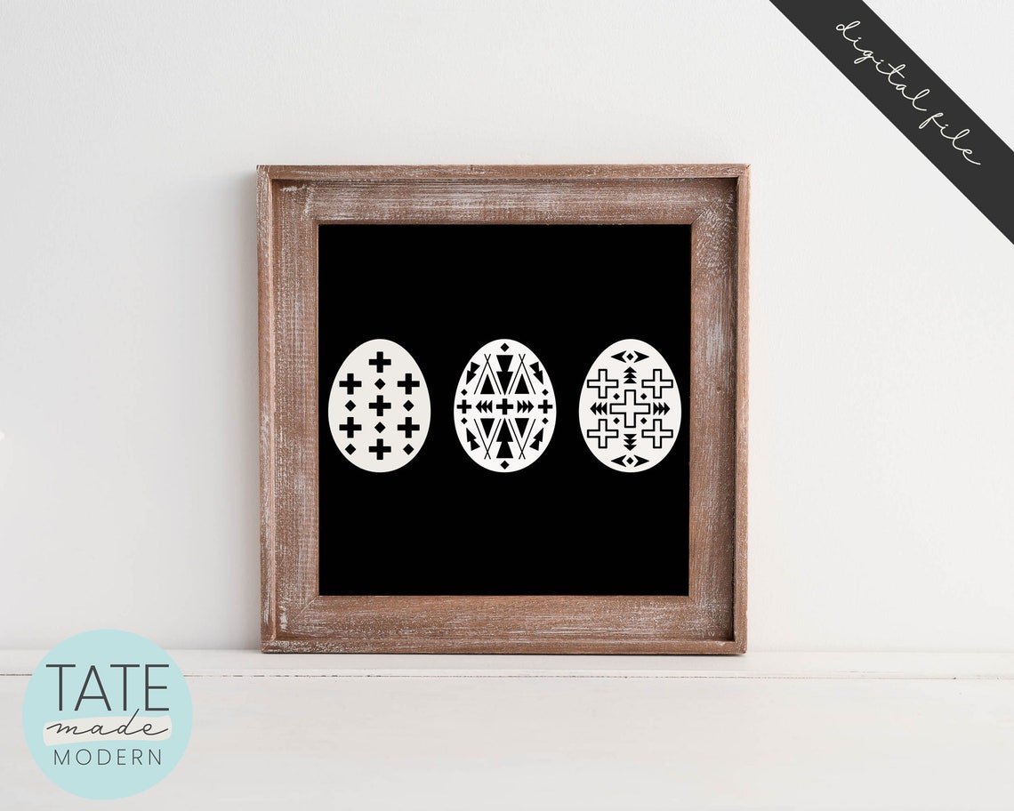 Tribal Easter Eggs SVG Cut File - Scandinavian Spring Svg, Easter ...