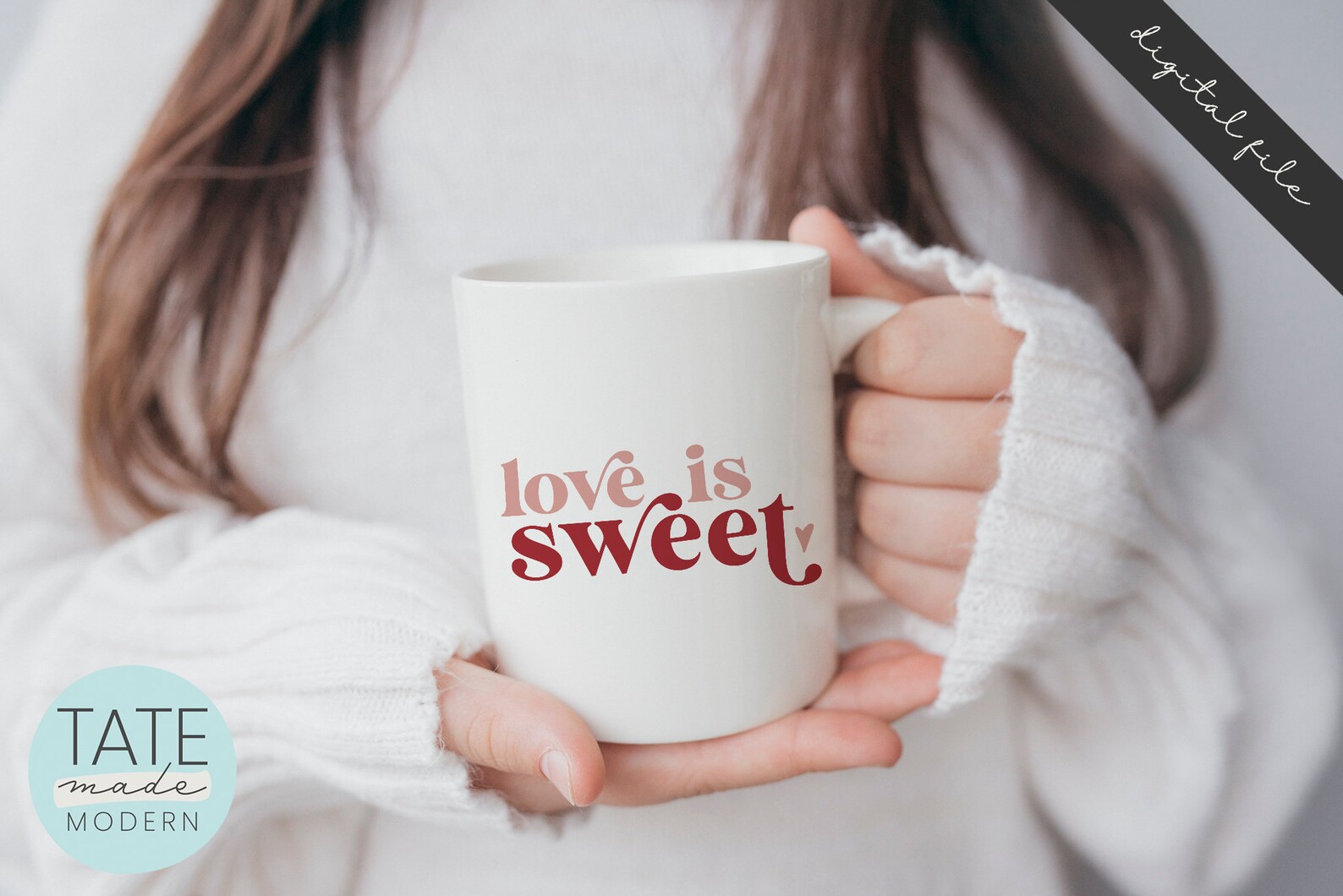 Love is Sweet SVG Cut File, Retro Valentines Day Svg, Fun Valentine ...