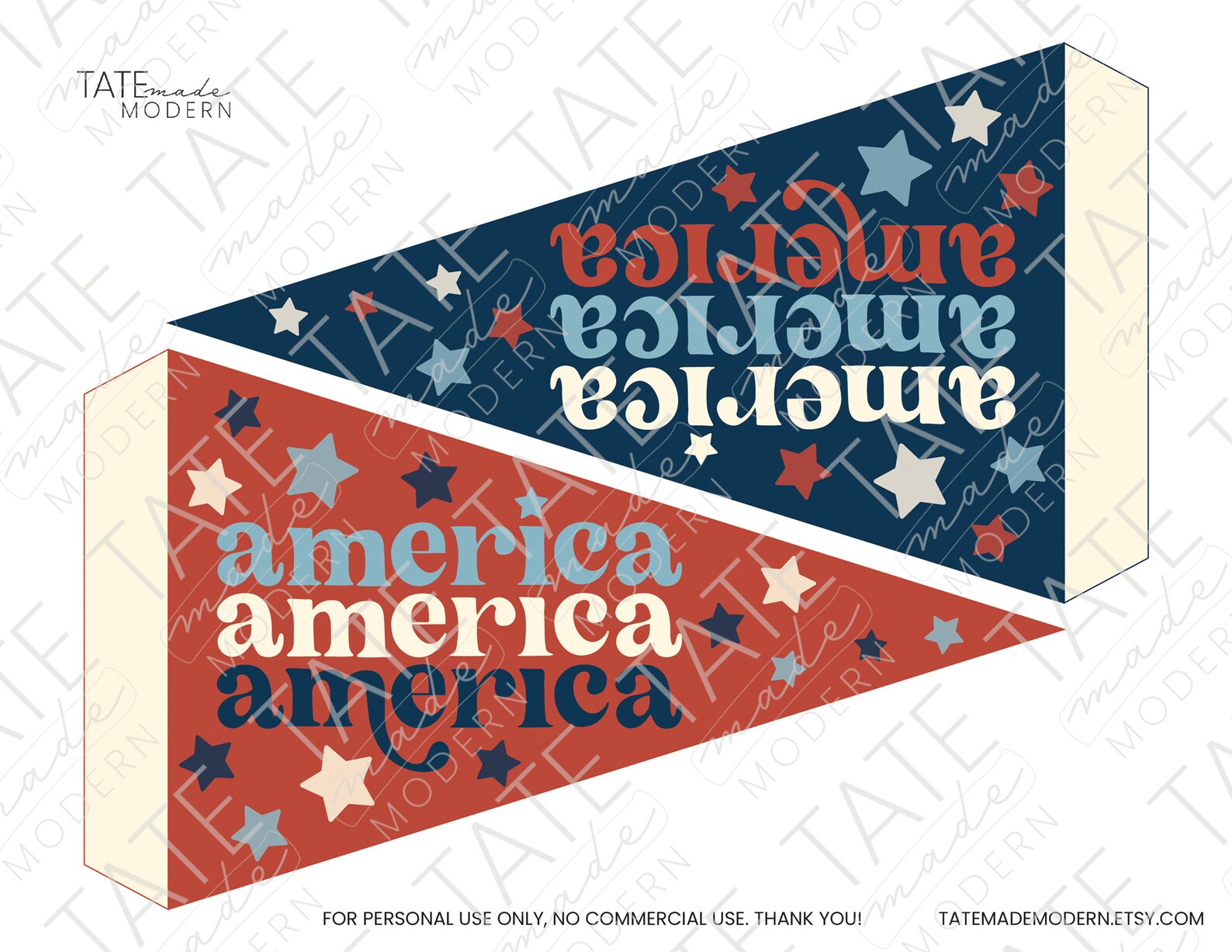 PRINTABLE 4th of July Pennant Flags 4th of July Decor - Etsy