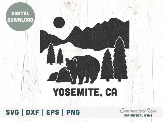 Yosemite National Park Retro SVG Cut File Yosemite California | Etsy