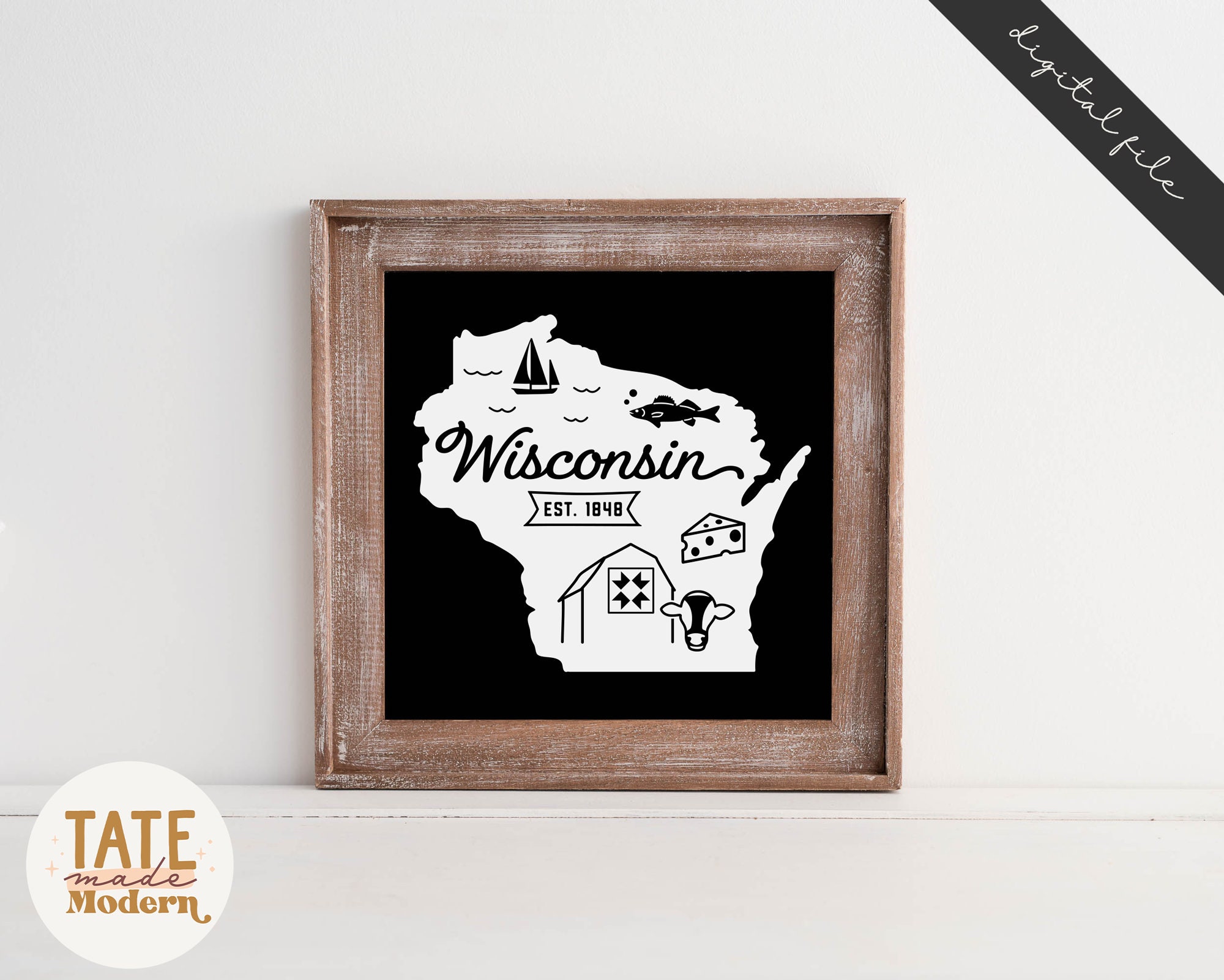 Vintage Wisconsin SVG Cut File Wisconsin Home Svg Wisconsin | Etsy