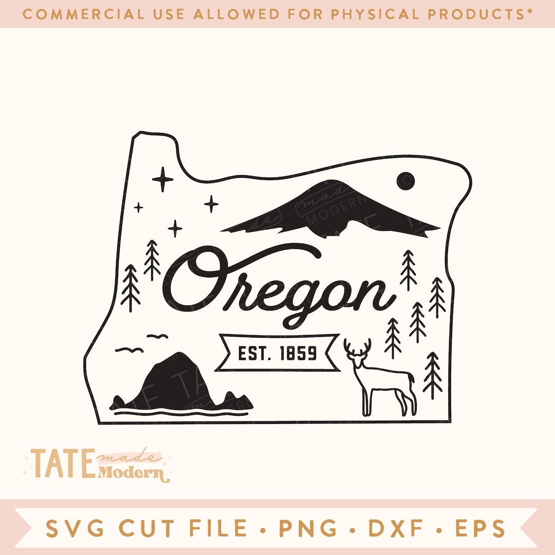 Vintage Oregon SVG Cut File - Oregon Home Svg, Mt. Hood Svg, Cannon ...