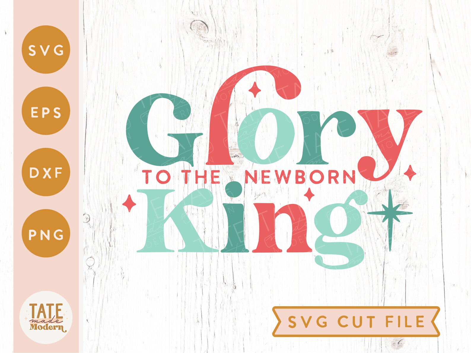 Glory to the Newborn King Retro SVG Cut File Hark the Herald - Etsy