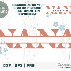 Nana Split Monogram Retro SVG Cut File Personalized Nana Svg - Etsy