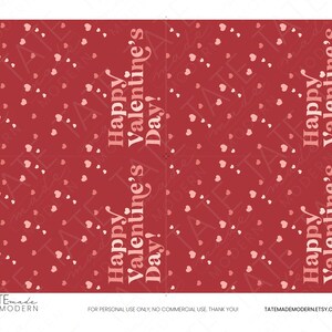 PRINTABLE 3.5"x5" Retro Valentine Cookie Card, Boho Red Pink Valentine ...