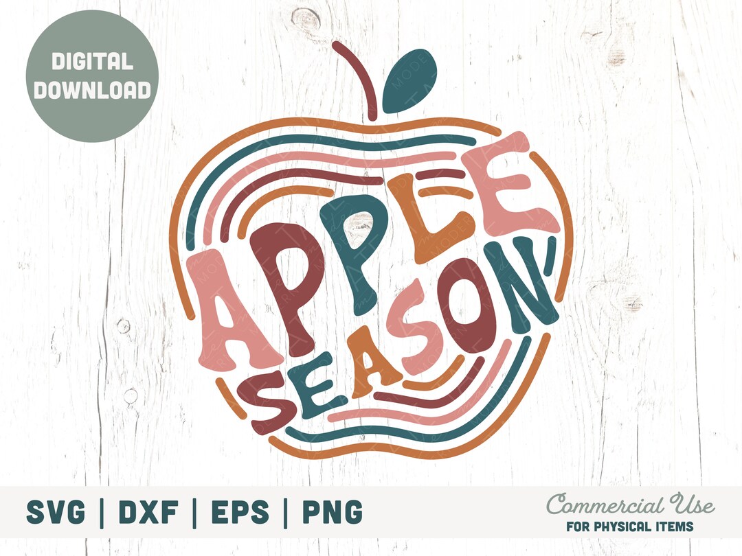 Apple Season Retro SVG Cut File Retro Fall Svg Kid Fall - Etsy