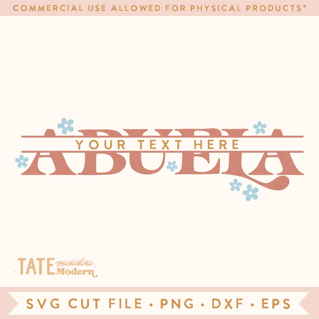 ABUELA Split Monogram SVG Cut File - Boho Personalized Grandma Svg, Dia ...