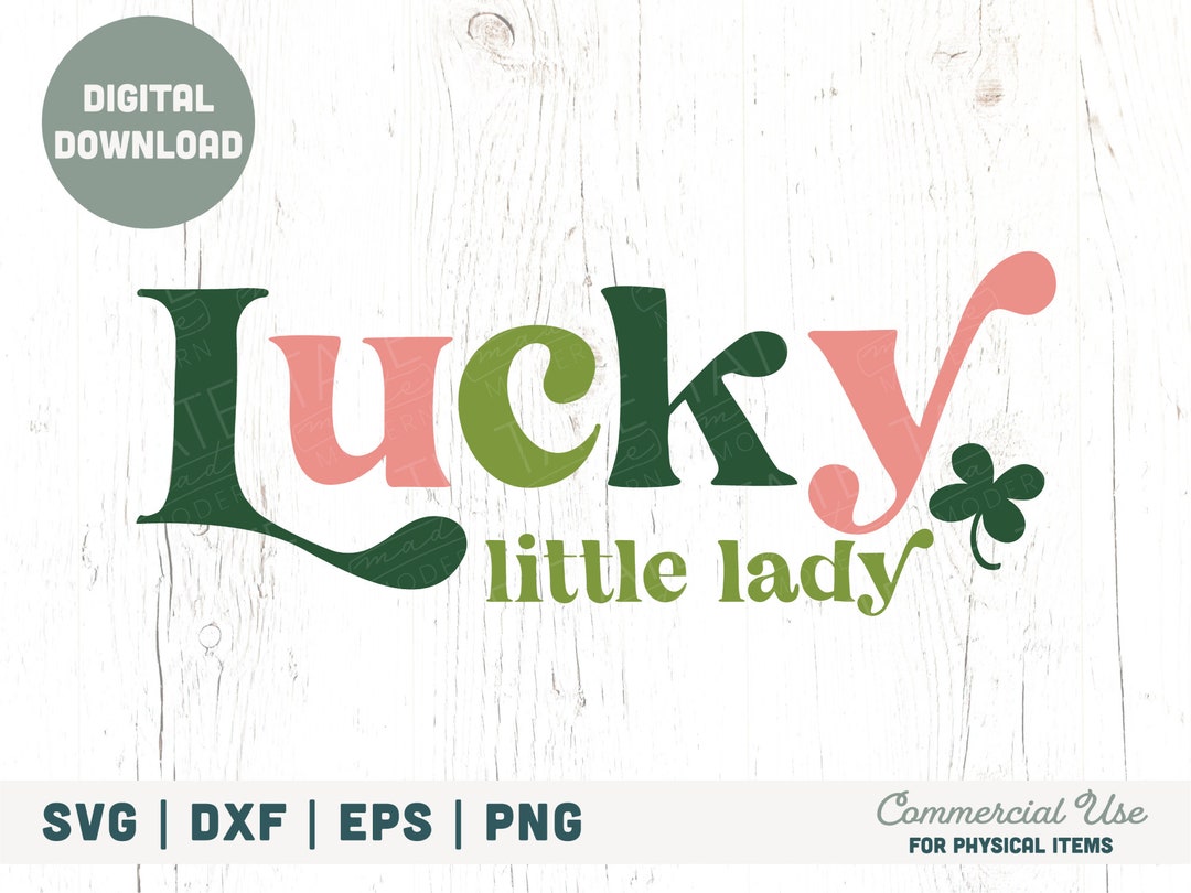 Lucky Little Lady Retro SVG Cut File Boho St. Patricks Day - Etsy