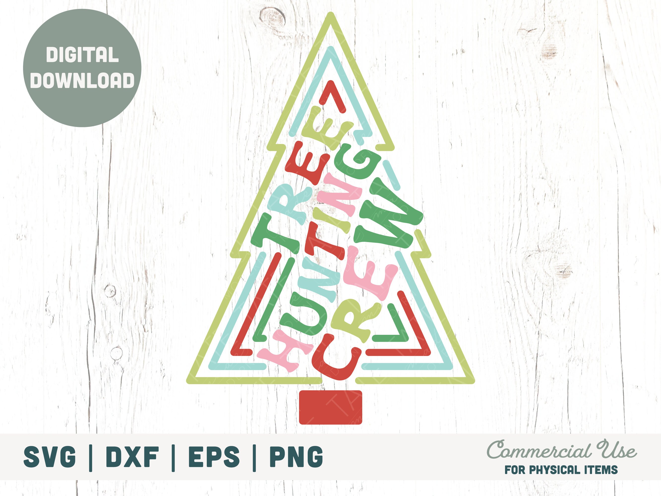 Tree Hunting Crew Retro SVG Cut File Christmas Tree Shirt - Etsy