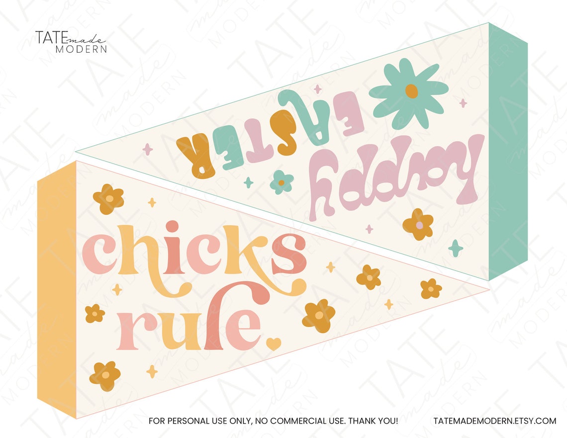 PRINTABLE Easter Pennant Flags Easter Basket Printable Decor - Etsy