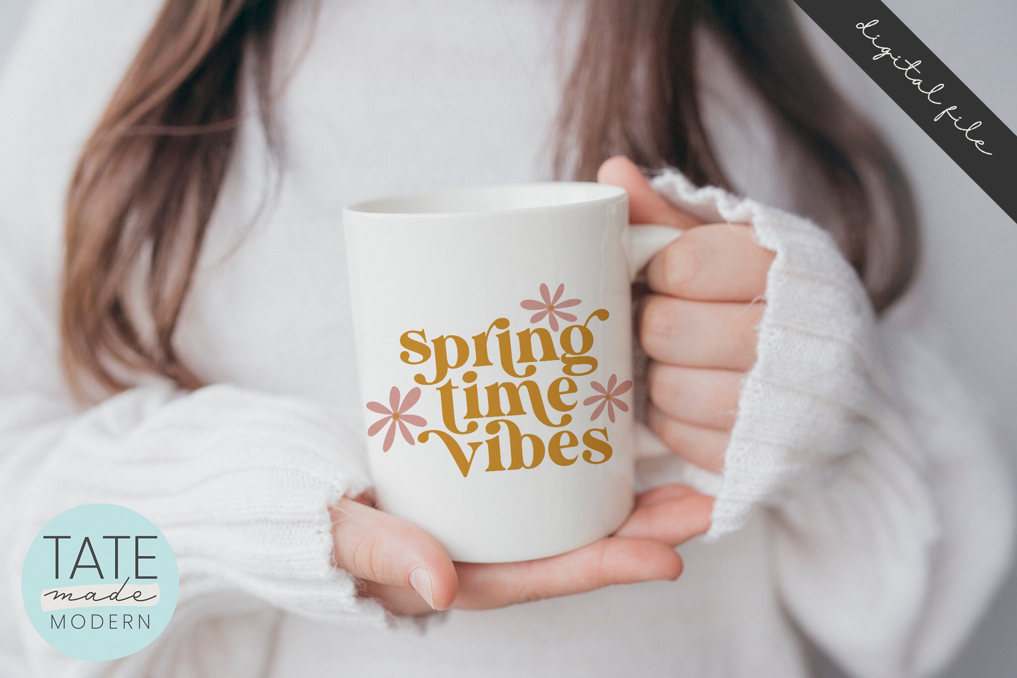 Springtime Vibes SVG Cut File Retro Boho Spring Svg Retro - Etsy