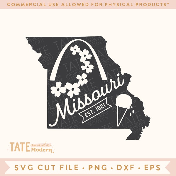 Missouri Map Svg - Etsy