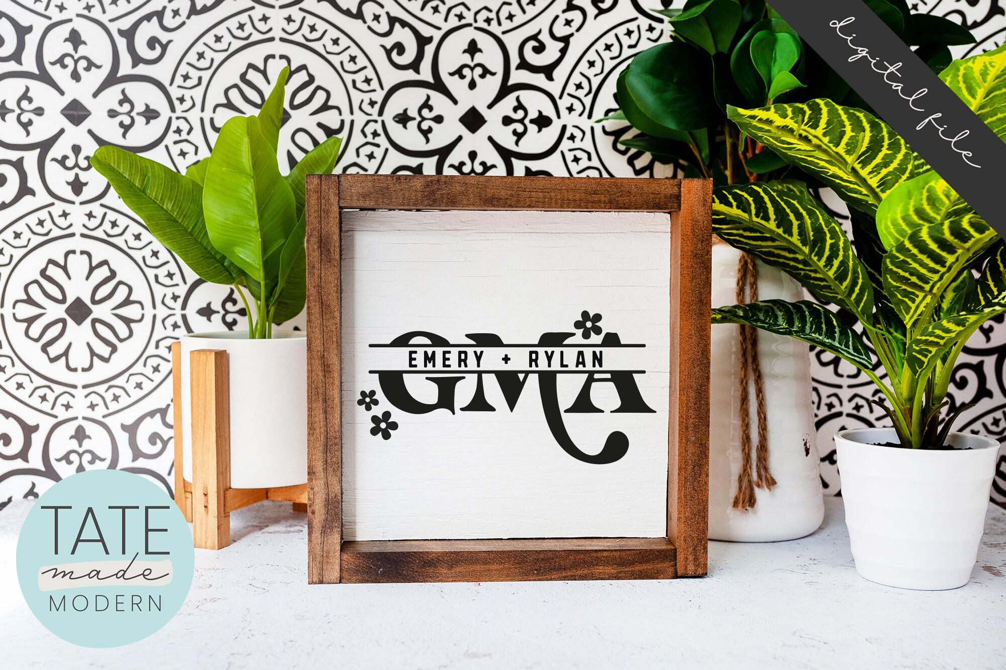 GMA Split Monogram Retro SVG Cut File - Personalized Grandma Svg for T ...