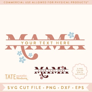 MAMA Split Monogram Retro SVG Cut File - Boho Personalized Mom Svg ...