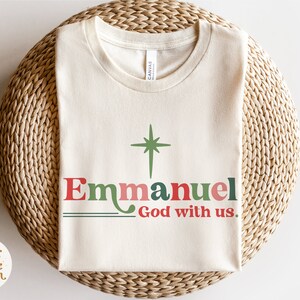 Emmanuel God With Us Retro SVG Cut File, Christian Christmas Svg, Bible ...
