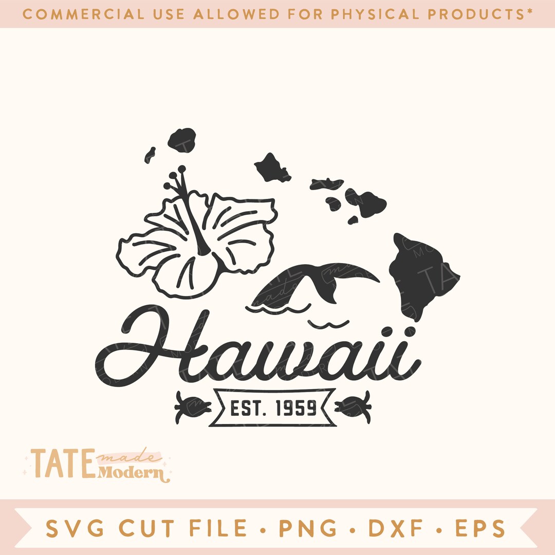 Vintage Hawaii SVG Cut File - Hawaii Home Svg, Hawaii State Symbols Svg ...