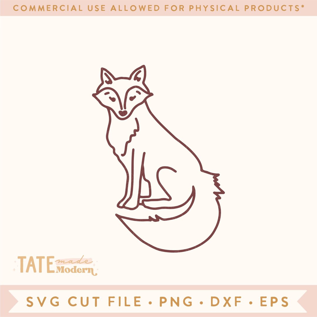 Cute Fox Outline SVG Cut File - Fox Forest Animal Svg, Woodland ...
