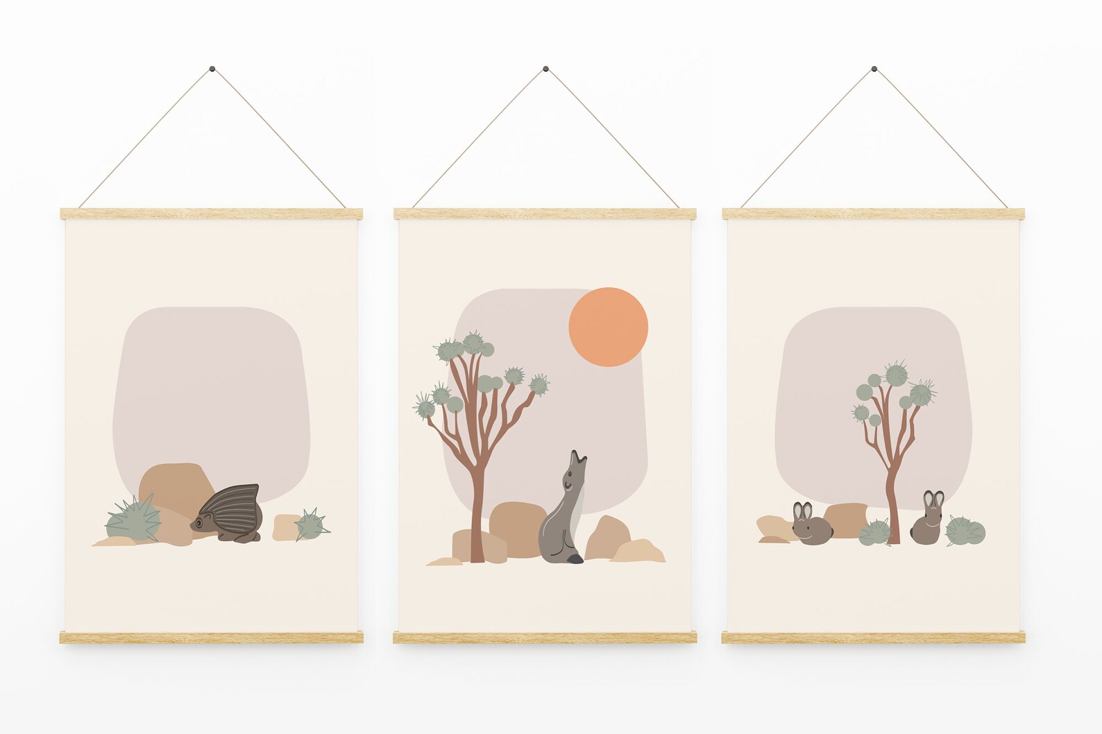 Joshua Tree Set of 3 Printable Art, Boho Desert Nursery Art, Southwest ...