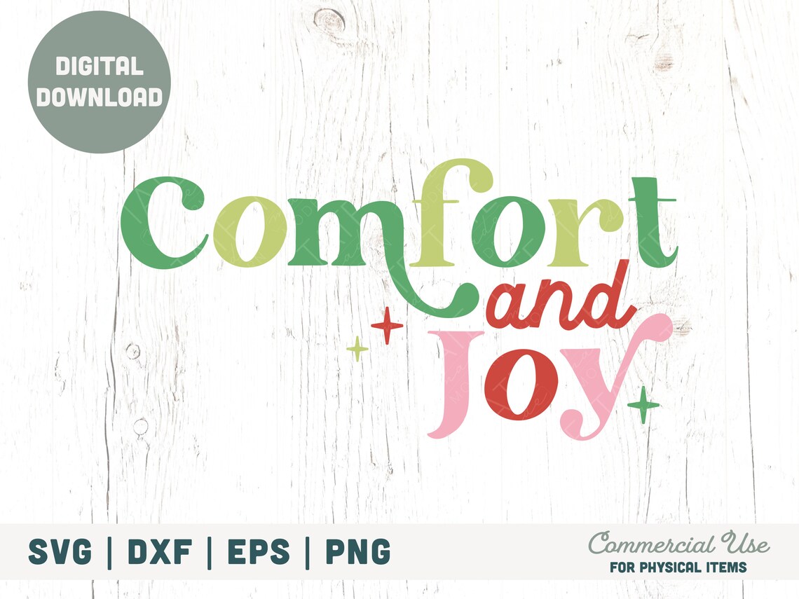 Comfort and Joy SVG Cut File Christmas Cheer Svg Christmas - Etsy