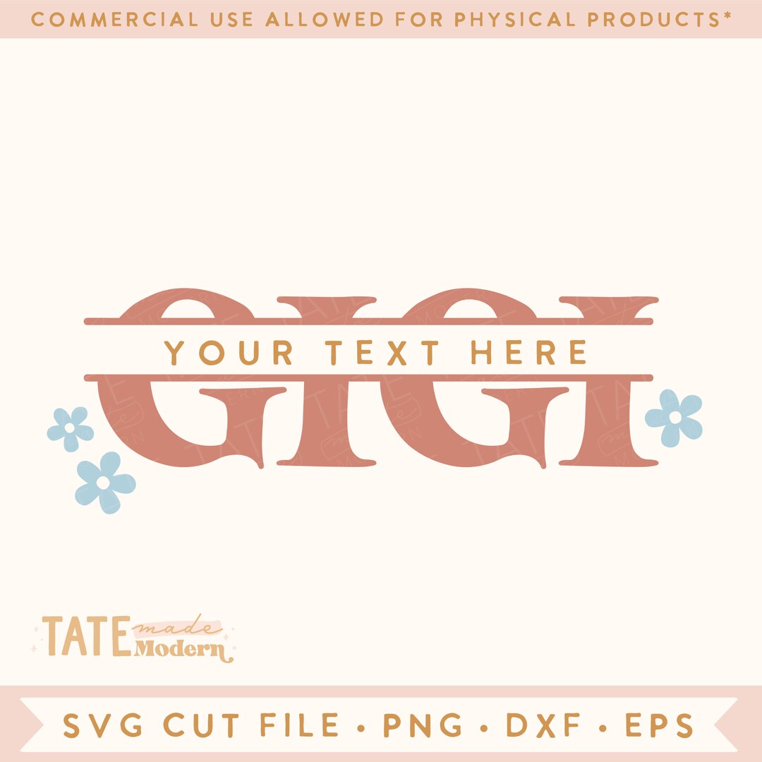GIGI Split Monogram Retro SVG Cut File - Boho Personalized Gma Svg ...
