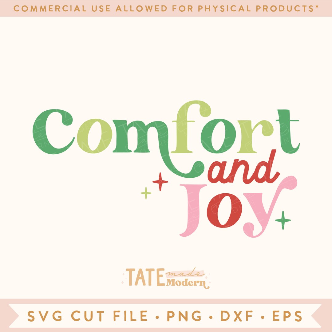 Comfort and Joy SVG Cut File, Christmas Cheer Svg, Christmas Women's ...