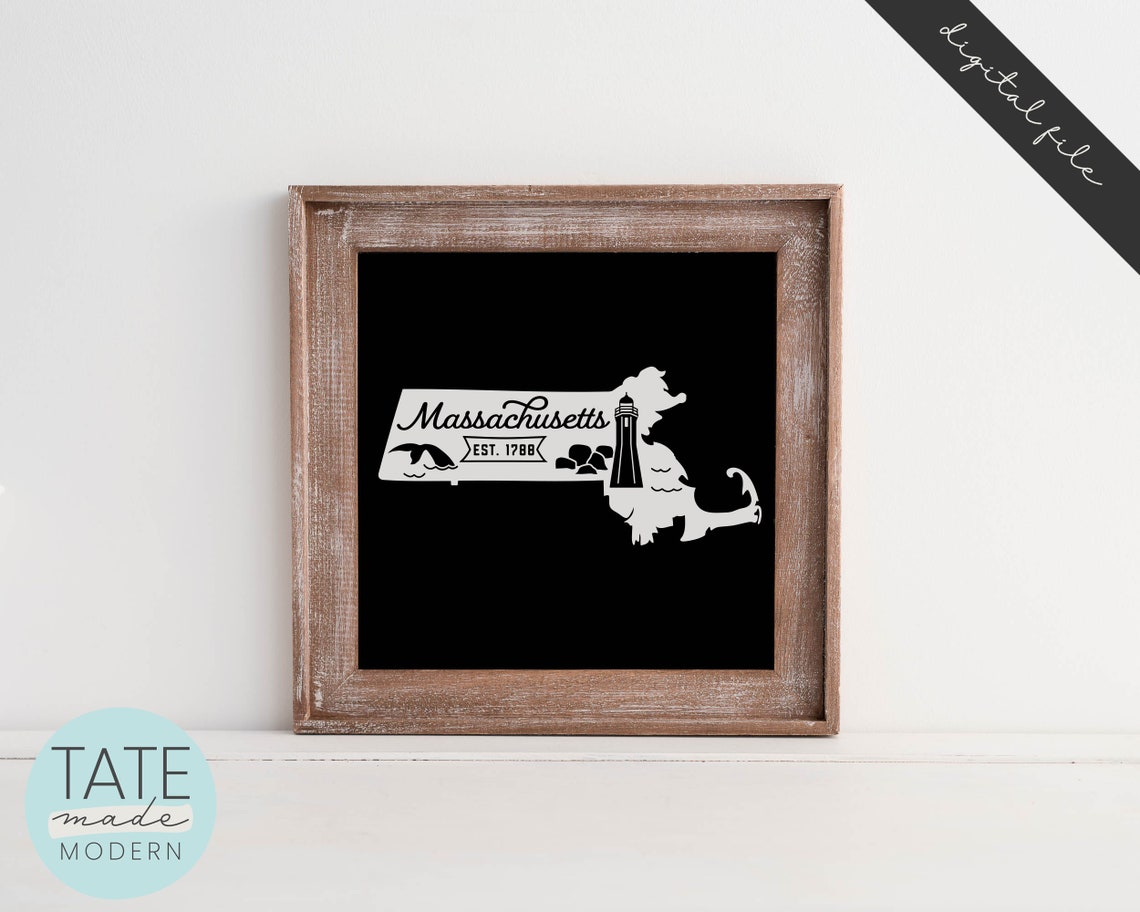 Vintage Massachusetts SVG Cut File Massachusetts Home Svg - Etsy