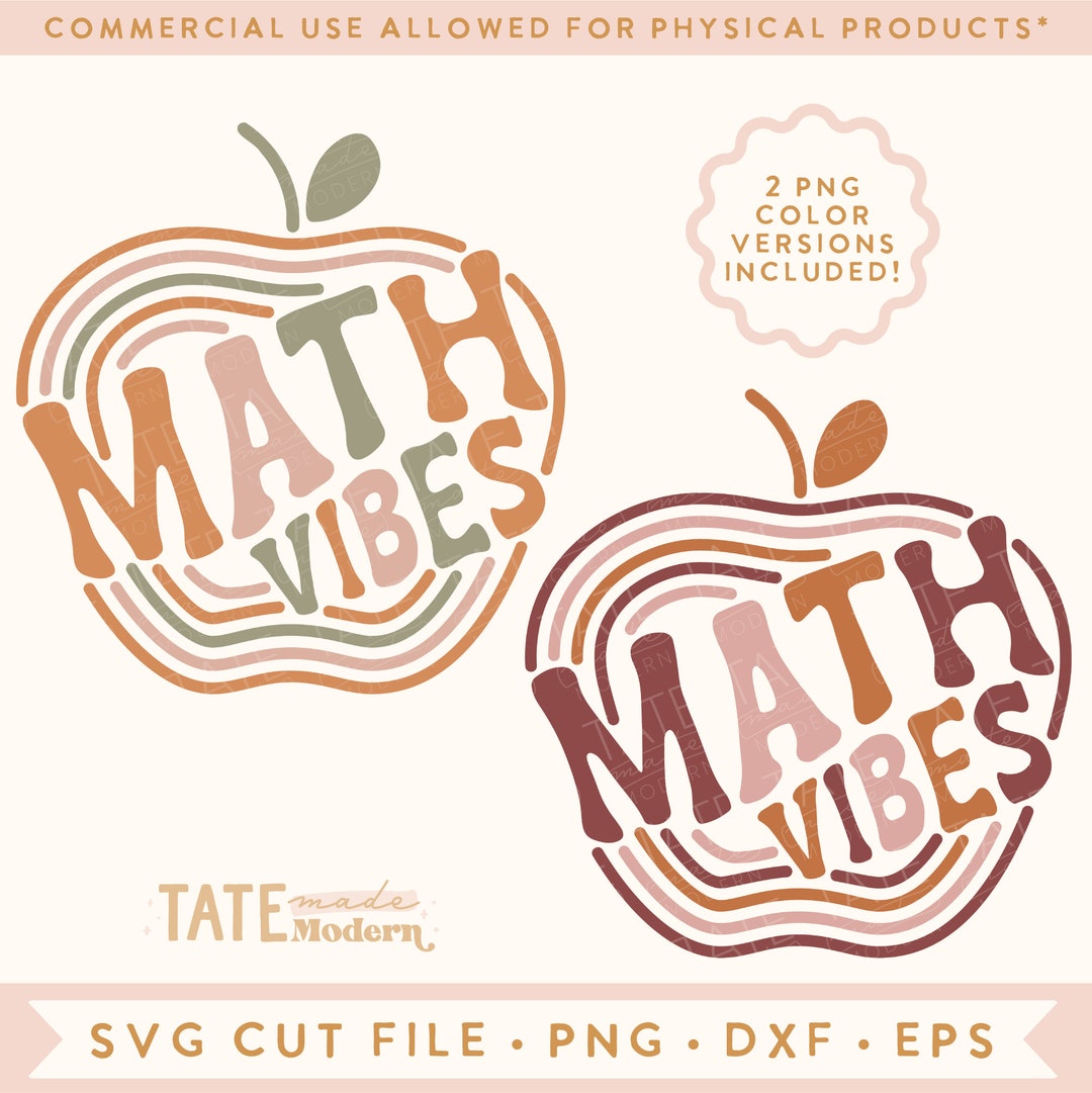 Math Vibes Retro SVG Cut File - Math Teacher Shirt Svg, Math Coach Svg ...