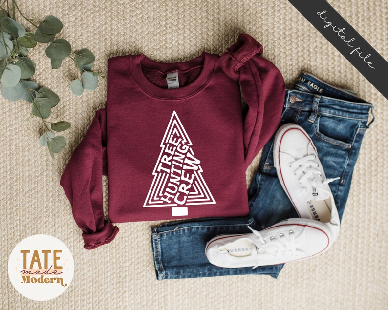 Tree Hunting Crew Retro SVG Cut File Christmas Tree Shirt - Etsy