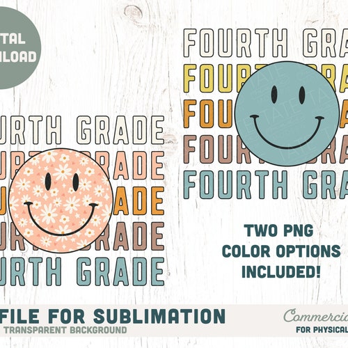 Fourth Grade PNG Image Back to School 4th Grade Design - Etsy