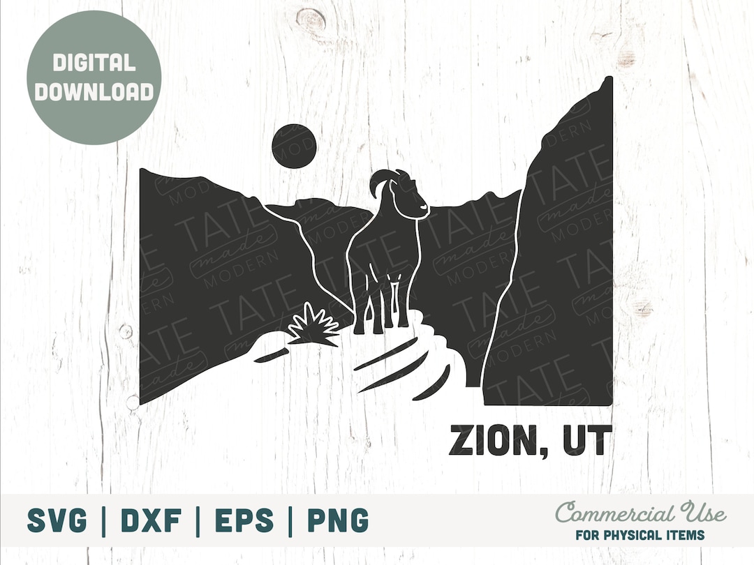 Zion National Park Retro SVG Cut File, Zion Utah Png, Zion Red Cliffs ...