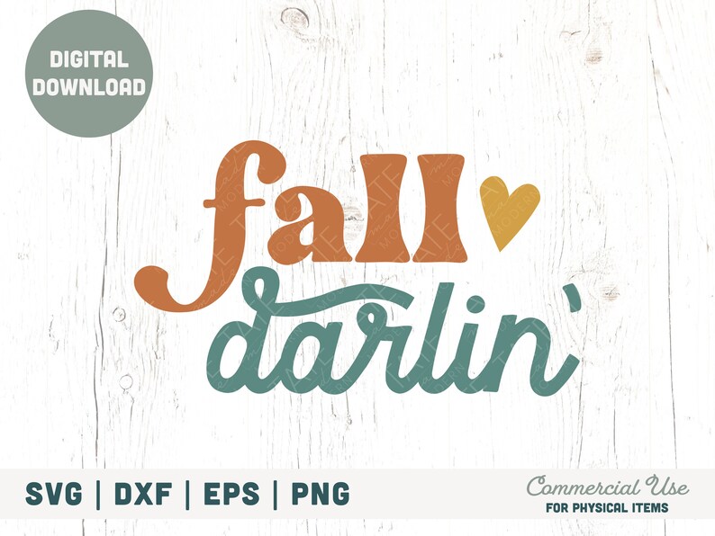 Fall Darlin' SVG Cut File Retro Fall Baby Svg Kid Fall | Etsy