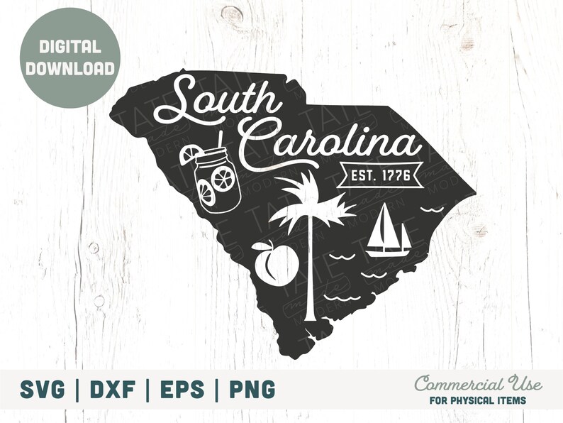 Vintage South Carolina SVG Cut File South Carolina Home Svg - Etsy