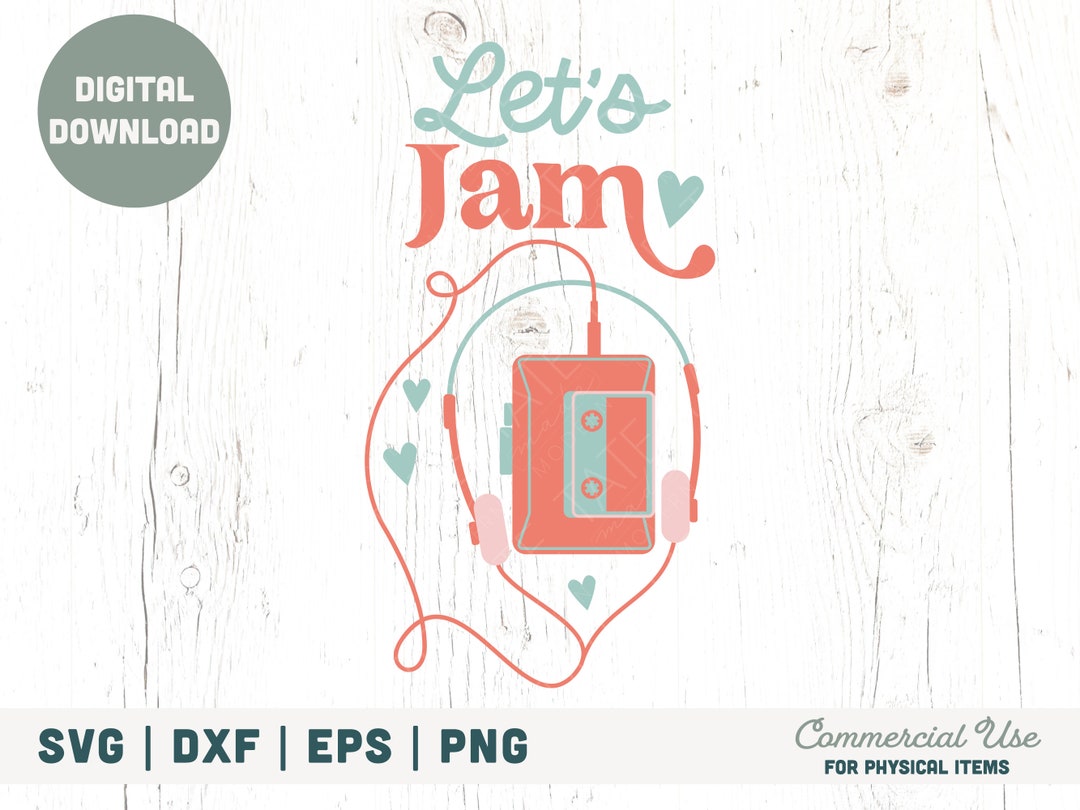 Let's Jam SVG Cut File Fun Cassette Player Svg Retro - Etsy