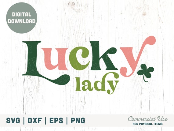 Lucky Lady SVG Cut File Boho St. Patricks Day Svg Shamrock | Etsy