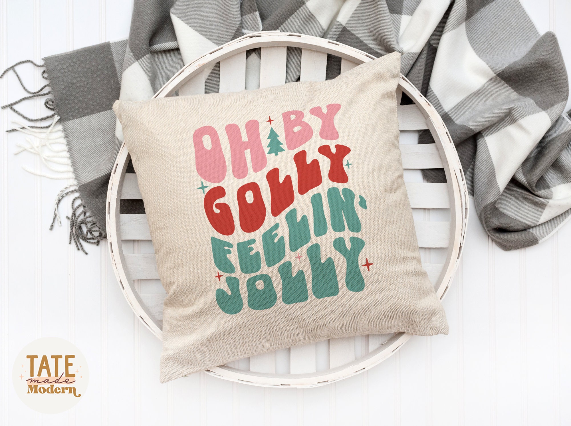 Oh by Golly Feelin' Jolly Retro SVG Cut File Christmas - Etsy