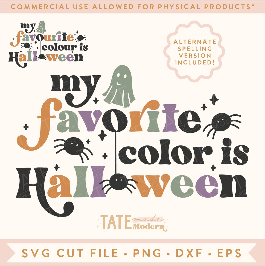 My Favorite Color is Halloween SVG Cut File - Retro Cute Halloween Svg ...