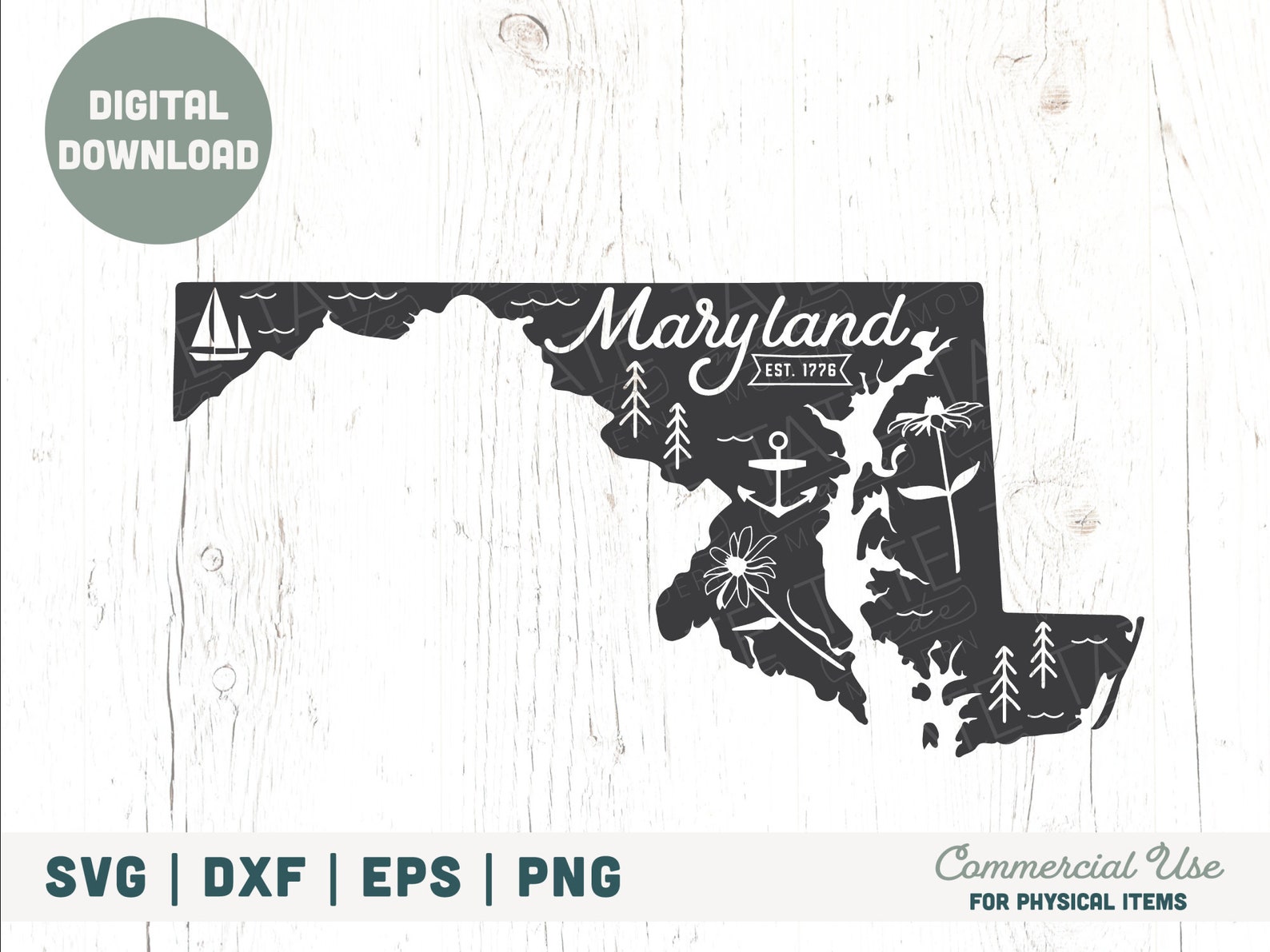 Vintage Maryland SVG Cut File Maryland Home Svg Maryland - Etsy