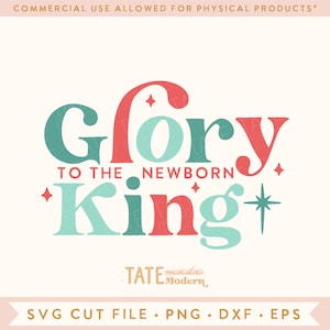 Glory to the Newborn King Retro SVG Cut File, Hark the Herald Angels ...