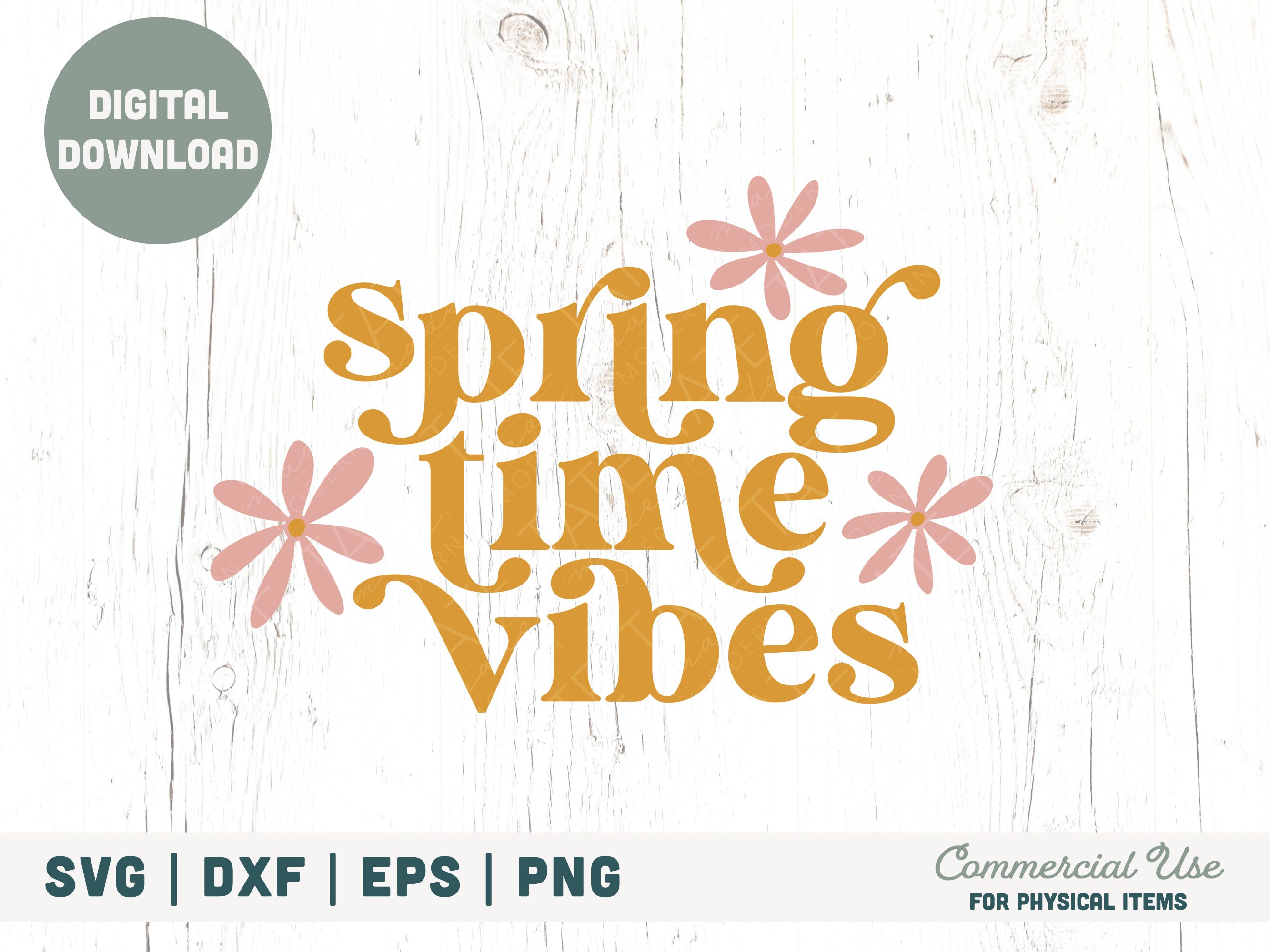 Springtime Vibes SVG Cut File Retro Boho Spring Svg Retro - Etsy