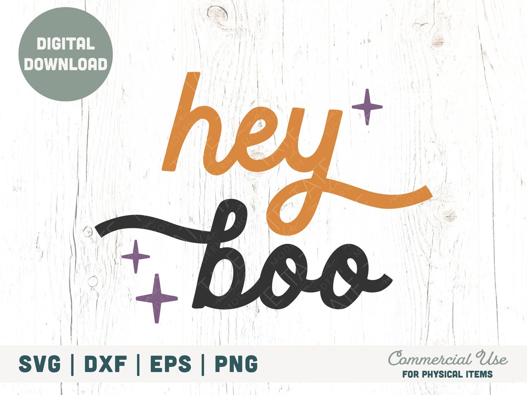 Hey Boo SVG Cut File Retro Halloween Svg, Boho Halloween Shirt Svg ...