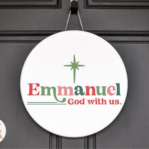 Emmanuel God With Us Retro SVG Cut File, Christian Christmas Svg, Bible ...