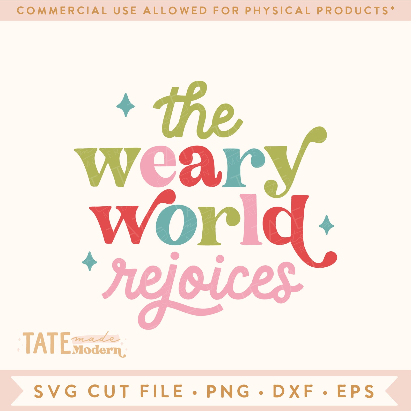 The Weary World Rejoices Retro SVG Cut File, Christian Christmas Svg ...
