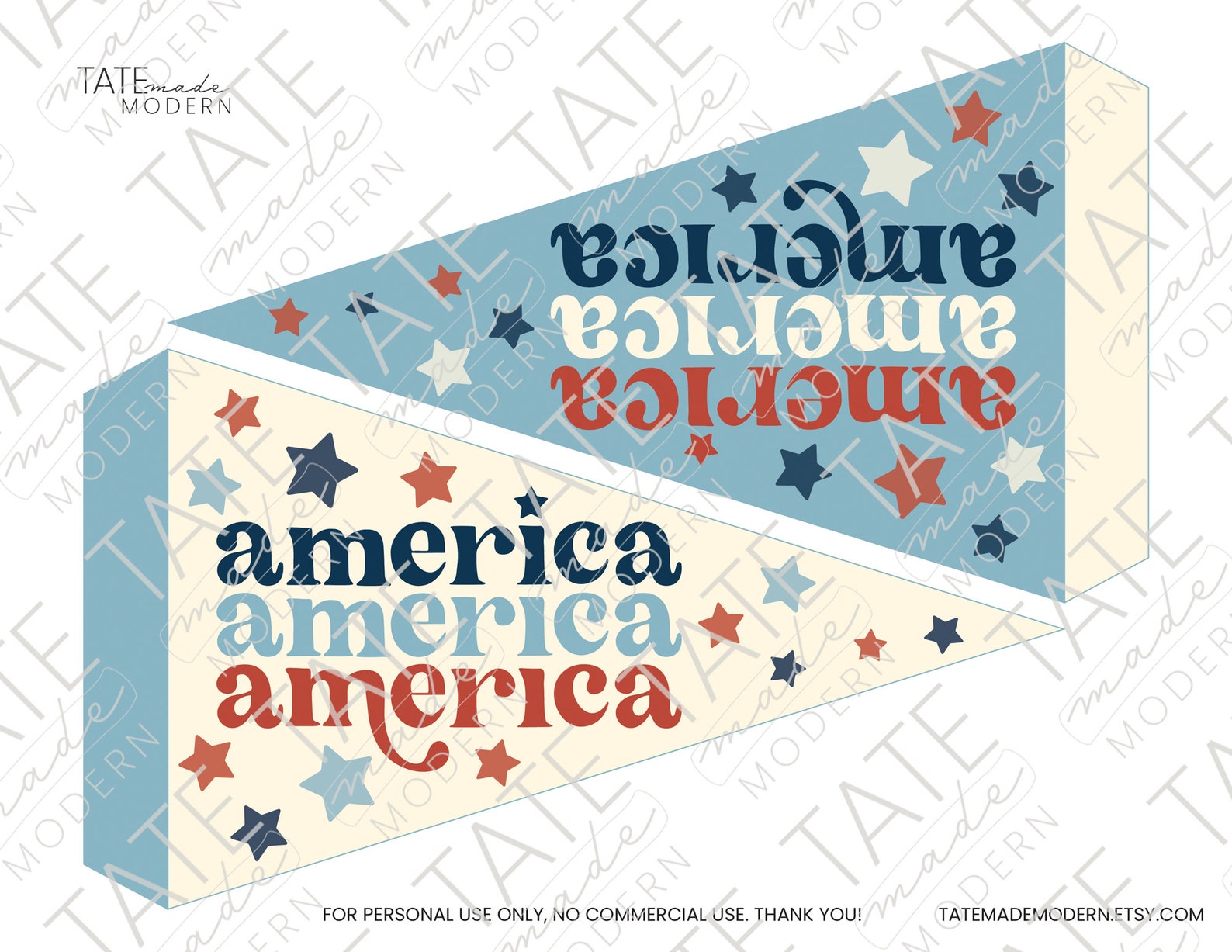 PRINTABLE 4th of July Pennant Flags 4th of July Decor - Etsy