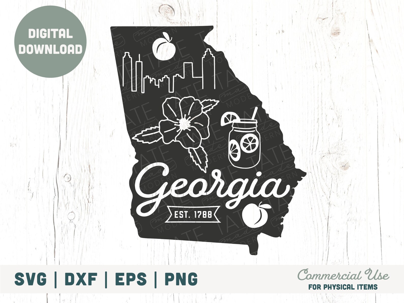Vintage Georgia SVG Cut File Georgia Home Svg Atlanta - Etsy