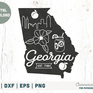 Vintage Georgia SVG Cut File Georgia Home Svg Atlanta | Etsy