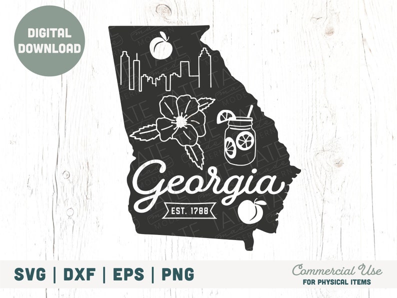 Vintage Georgia SVG Cut File Georgia Home Svg Atlanta - Etsy