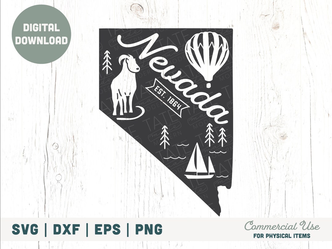 Vintage Nevada SVG Cut File - Nevada Home Svg, Nevada State Symbols Svg ...